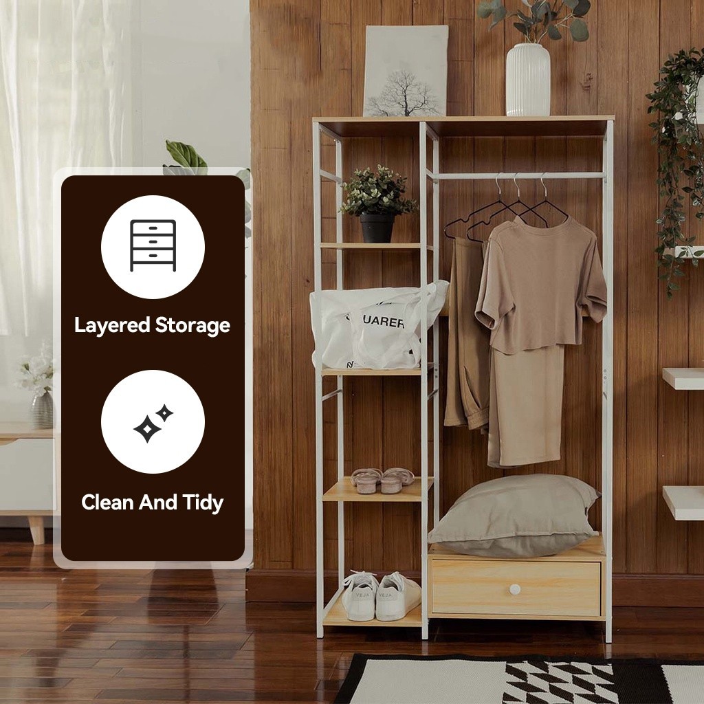 open combination metal standing hanger hangingthickening wardrobe multi ...
