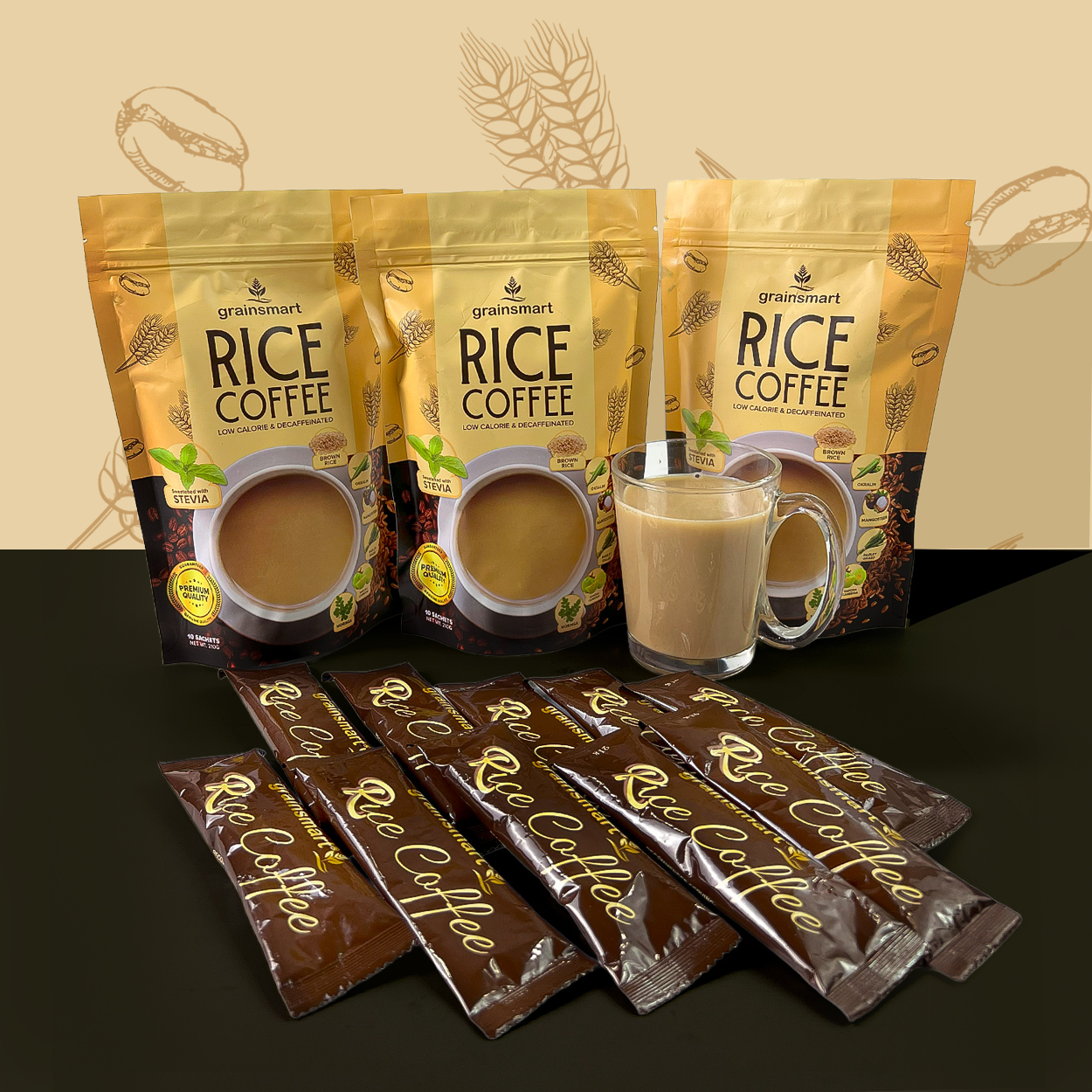 Grainsmart Rice Coffee With Barley and Moringa Sweetened by Stevia 210g ...
