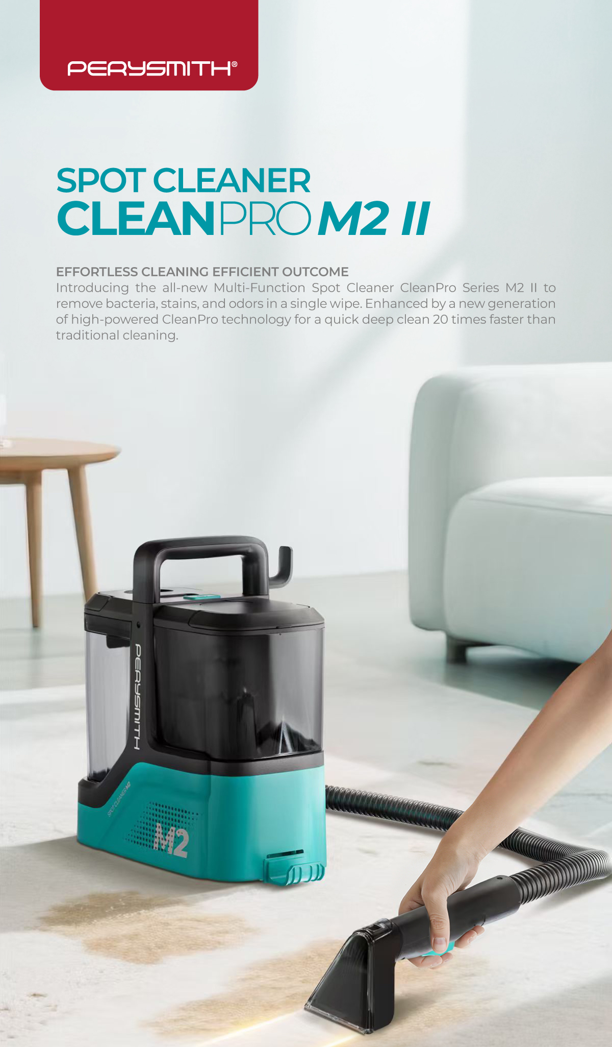 PerySmith CleanPro M2 II Portable Spot Cleaner Wet and Dry Carpet ...