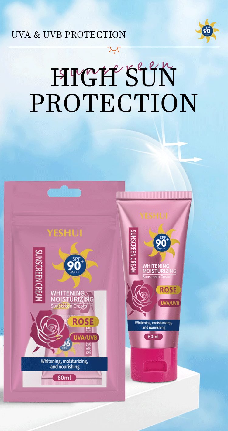 Original Rose SPF90+ PA+++ Sunscreen Cream High Protection UV+ KISS ...