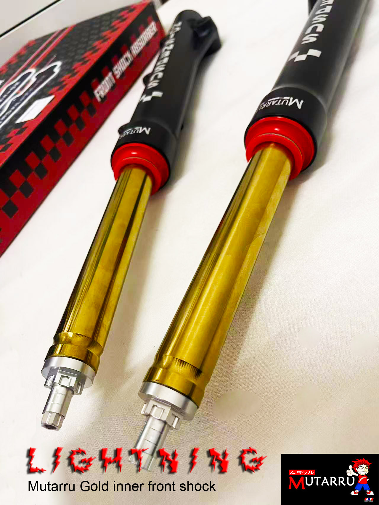 Mutarru Gold inner Front shock BeatFi Click125 XRM125 NMAX V1 V2 ...
