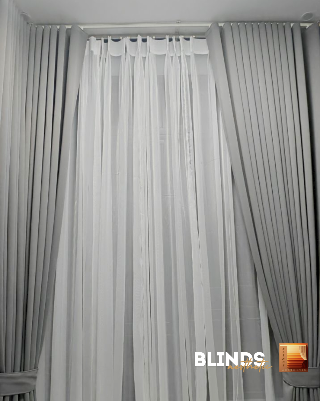 SFOLD CURTAIN BLOCKOUT AND SHEER WITH TRACKS - custom size available ...