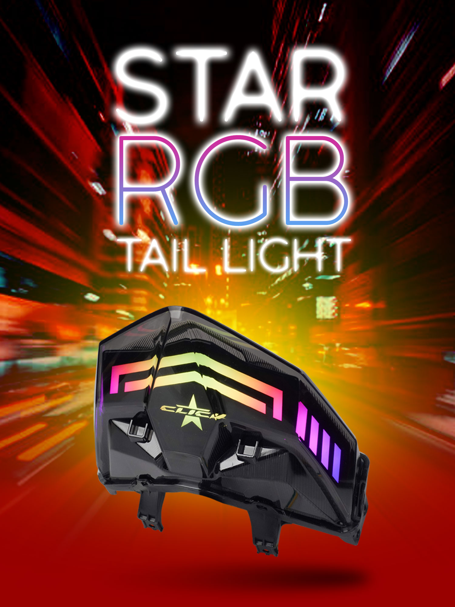 Honda Click 125/150 v3 v4 LED Tail Light Premium Star RGB Smartphone ...