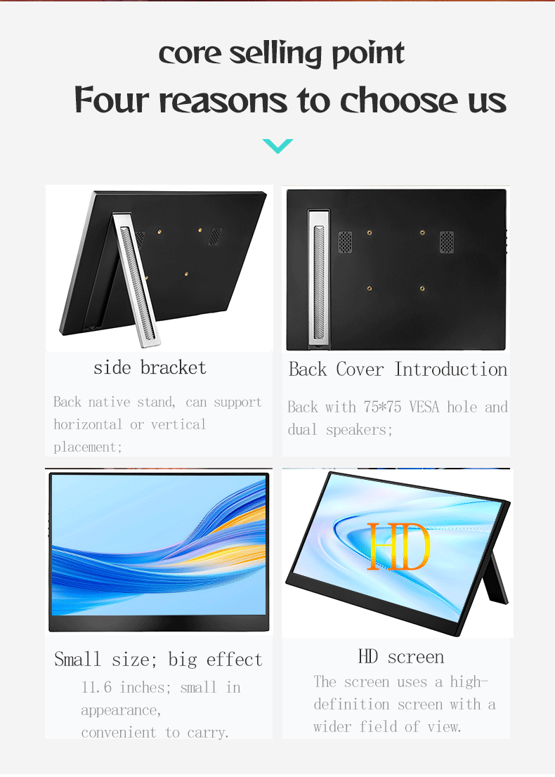Portable Monitor with touch IPS Usb Type-c HDMI HDR 1920*1080p Display ...