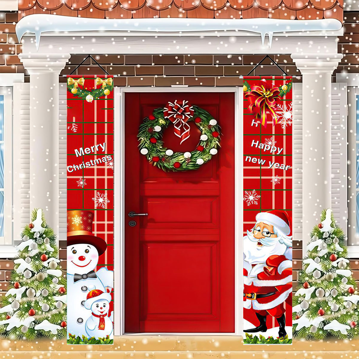 Christmas Door Banner Decoration For Home Xmas Hanging Ornaments ...