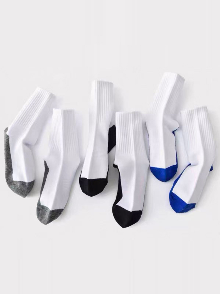 12Pairs High School Socks For Men/Women | Breathable Cotton Plain Black ...