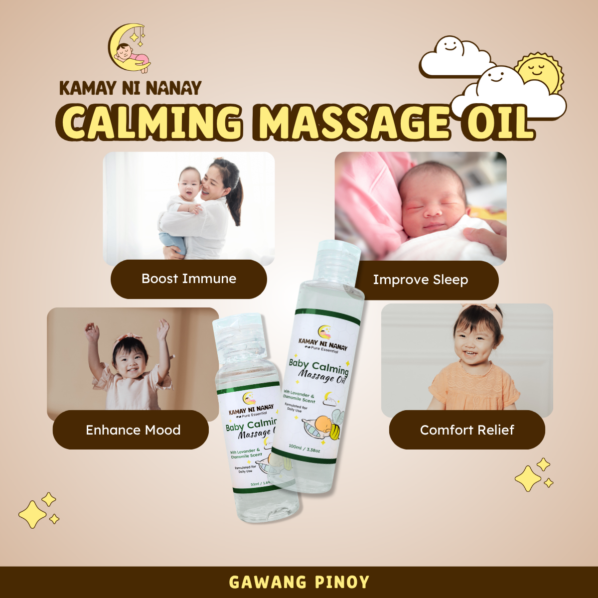 Kamay ni Nanay Baby Balm Baby Rub & Calming Massage Oil for Babies ...