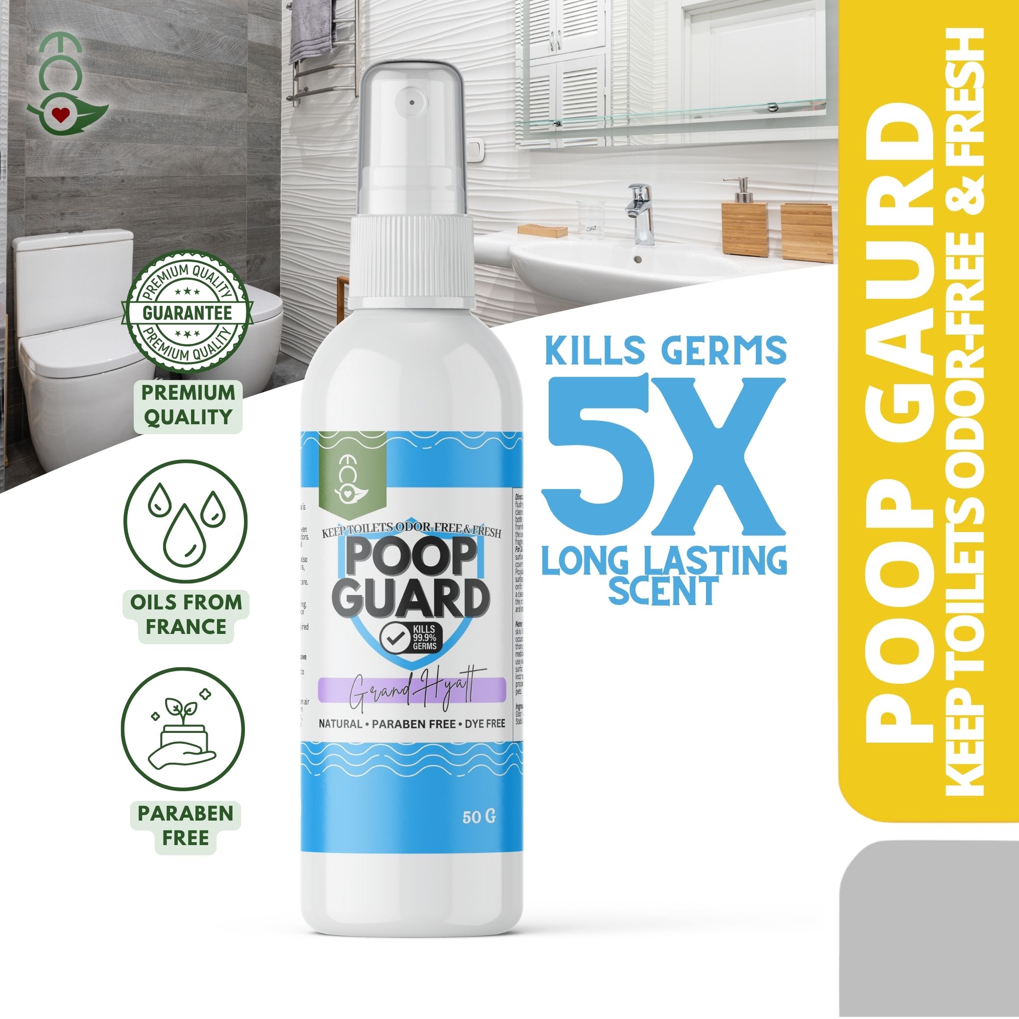 GRAND HYATT PoopGaurd Poop Spray Odor Buster Poop Ninja Poo Spray ...