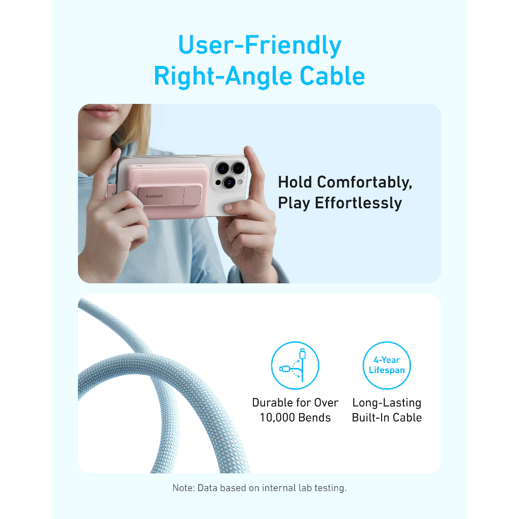 Anker Zolo Wireless Power Bank 10,000mAh 30W with Built-in USB-C Cable ...