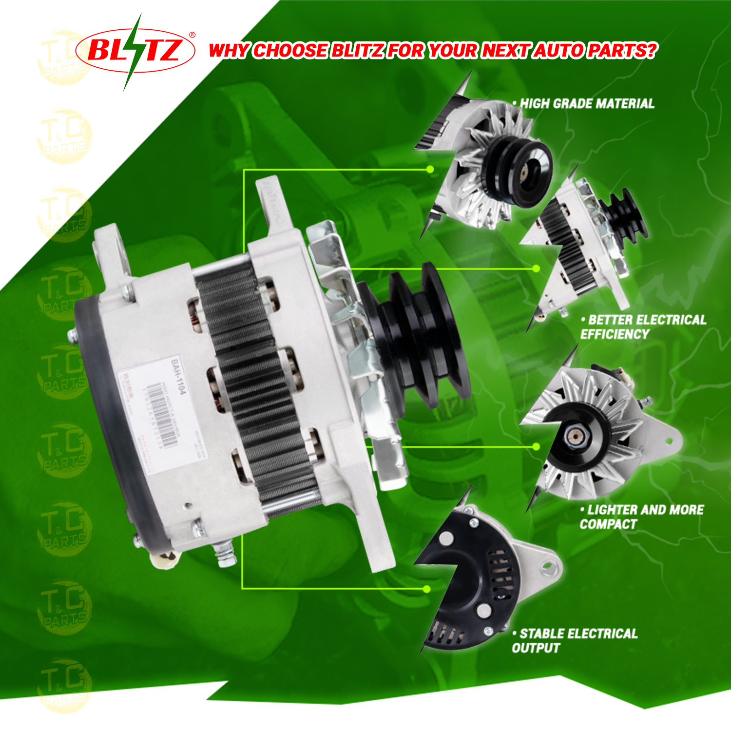 HINO H07CT-A ALTERNATOR ASSEMBLY 24V/60A BLITZ | Shopee Philippines