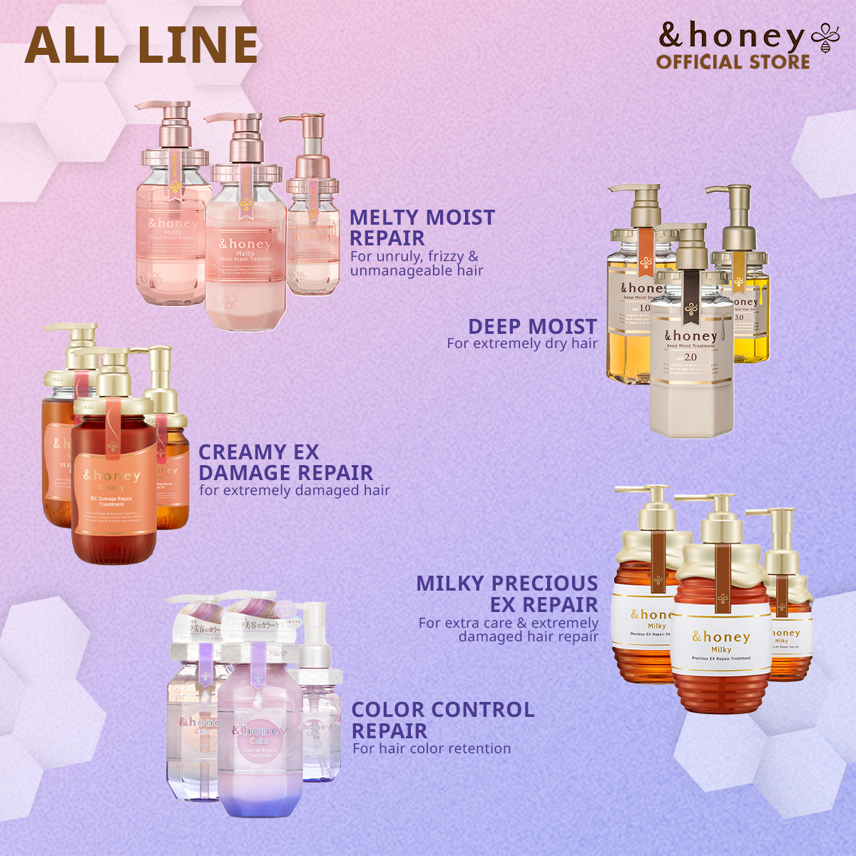 &Honey Color Control Repair Shampoo and Treatment (440ml each) | Shopee ...