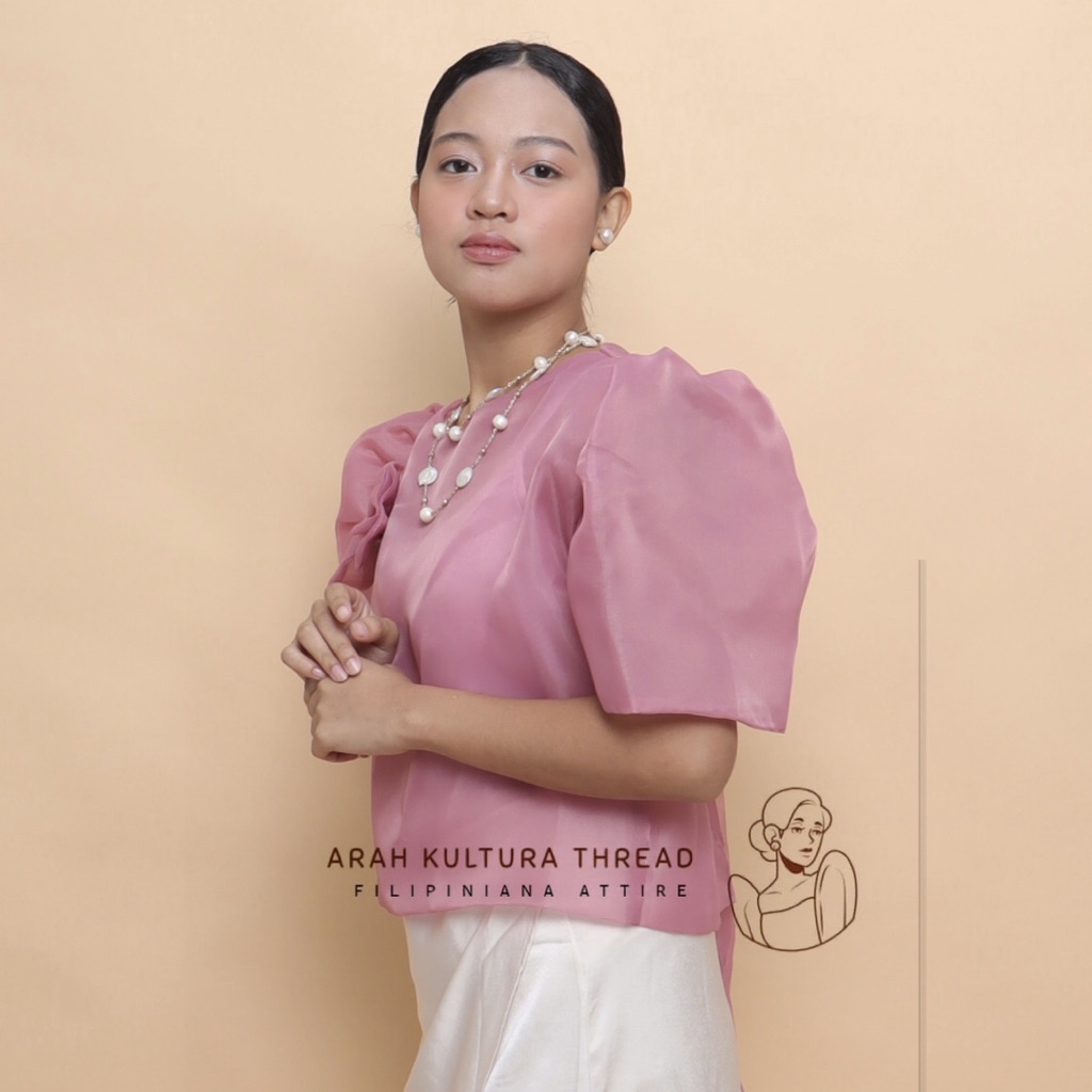 Modern Filipiniana Kimona Croptop With Detachable Ribbon (Taiwan Jusi ...