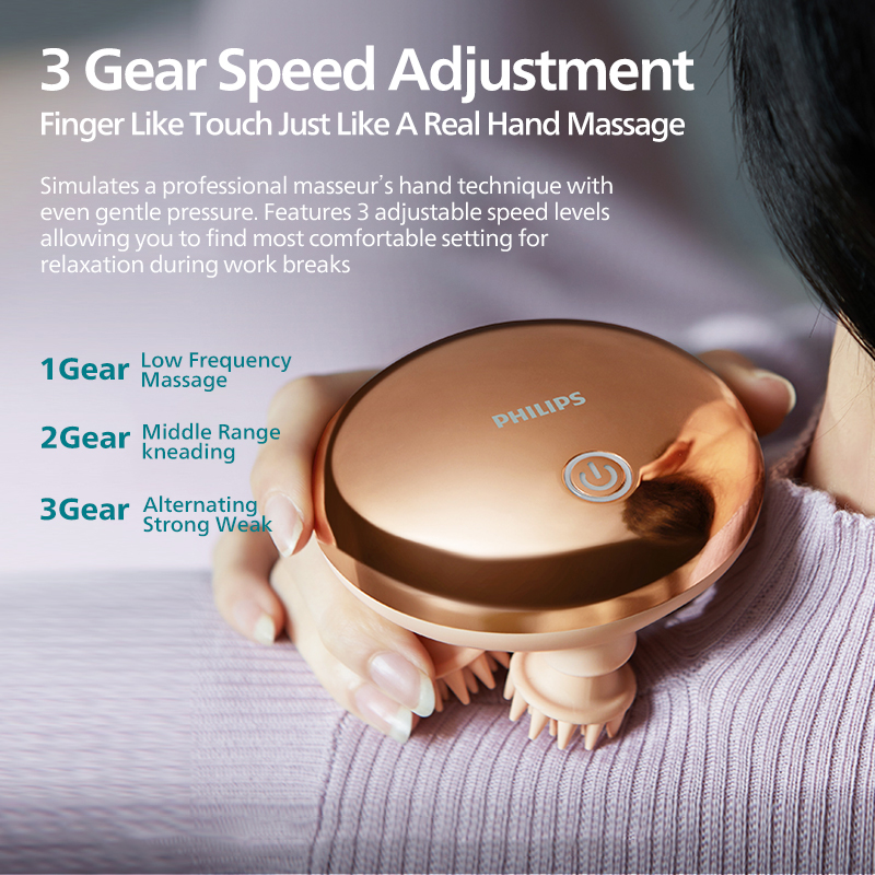 Philips Head Massager Mini Head Massager Massage Comb Wet and Dry Full ...