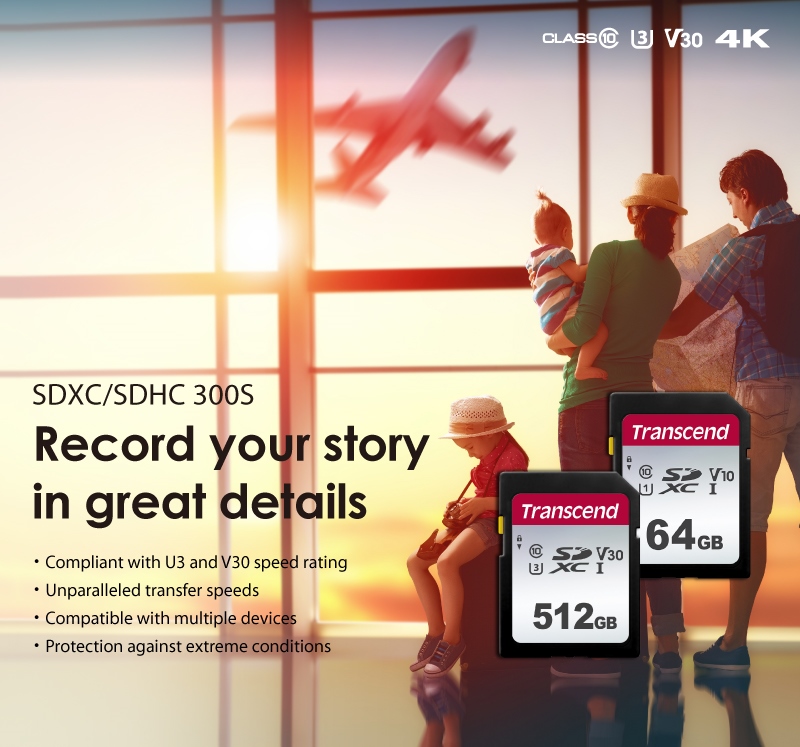 Transcend SDC300S SDXC/SDHC 300S Memory Card | 8GB | SDCard | Transcend ...