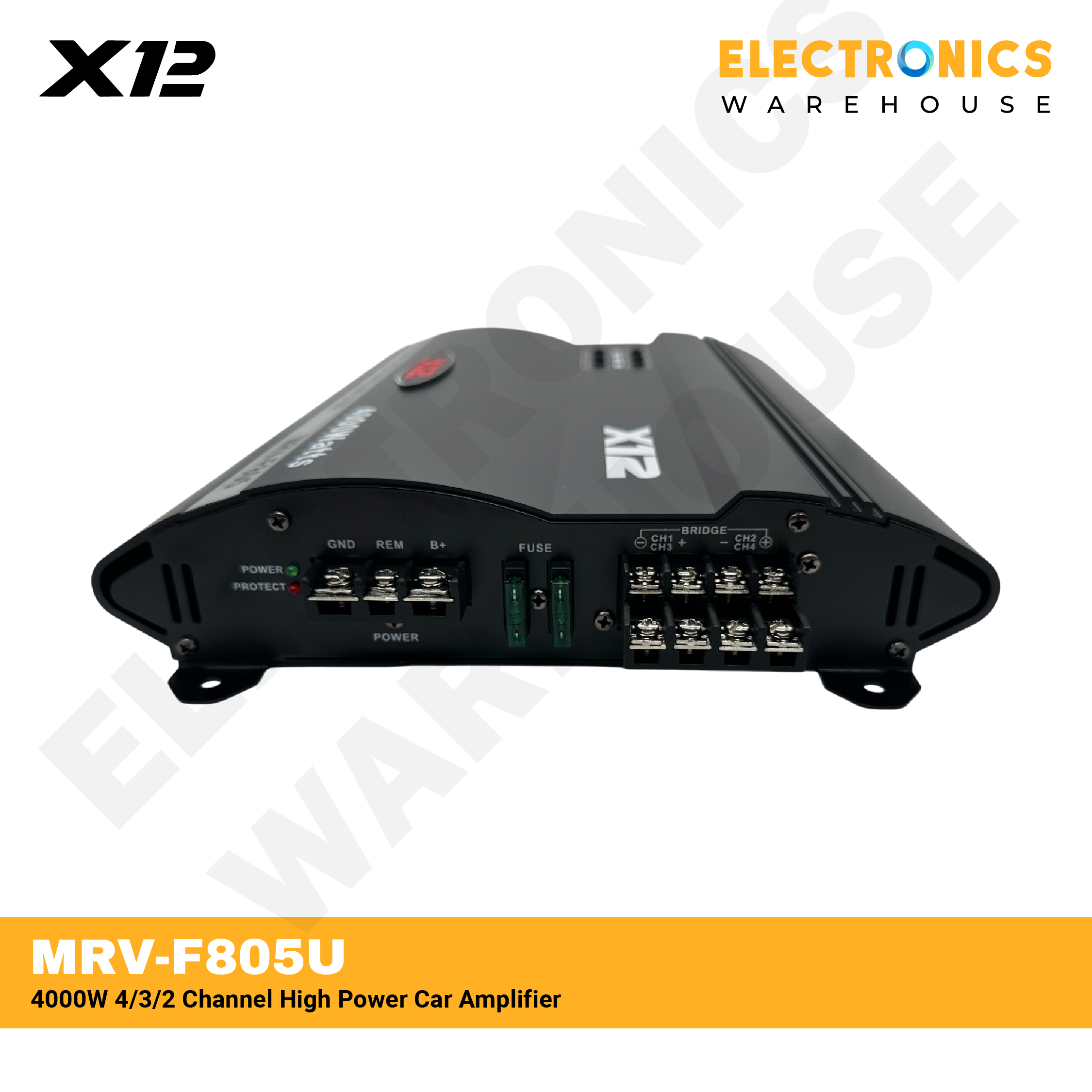 X12 MRV-F805U 4000W 4/3/2 Channel High Power Car Amplifier with ...