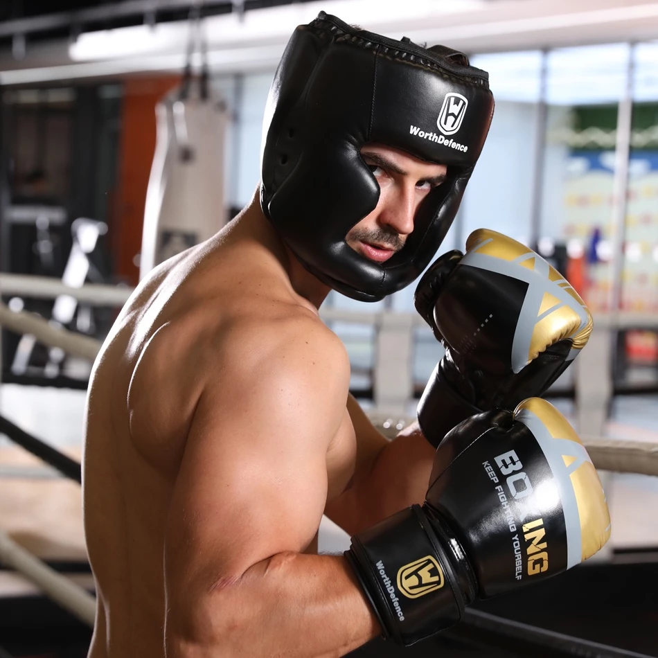 Durable Full Surround Boxing Helmet Full Face Protection for Sanda Muay ...