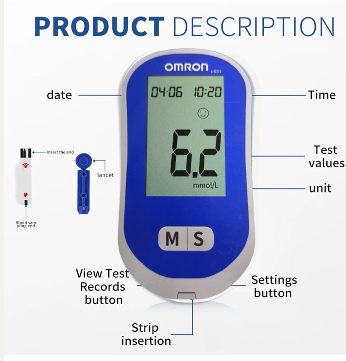 All-in-One Blood Glucose Meter Kit Complete Home Testing Set | Shopee ...