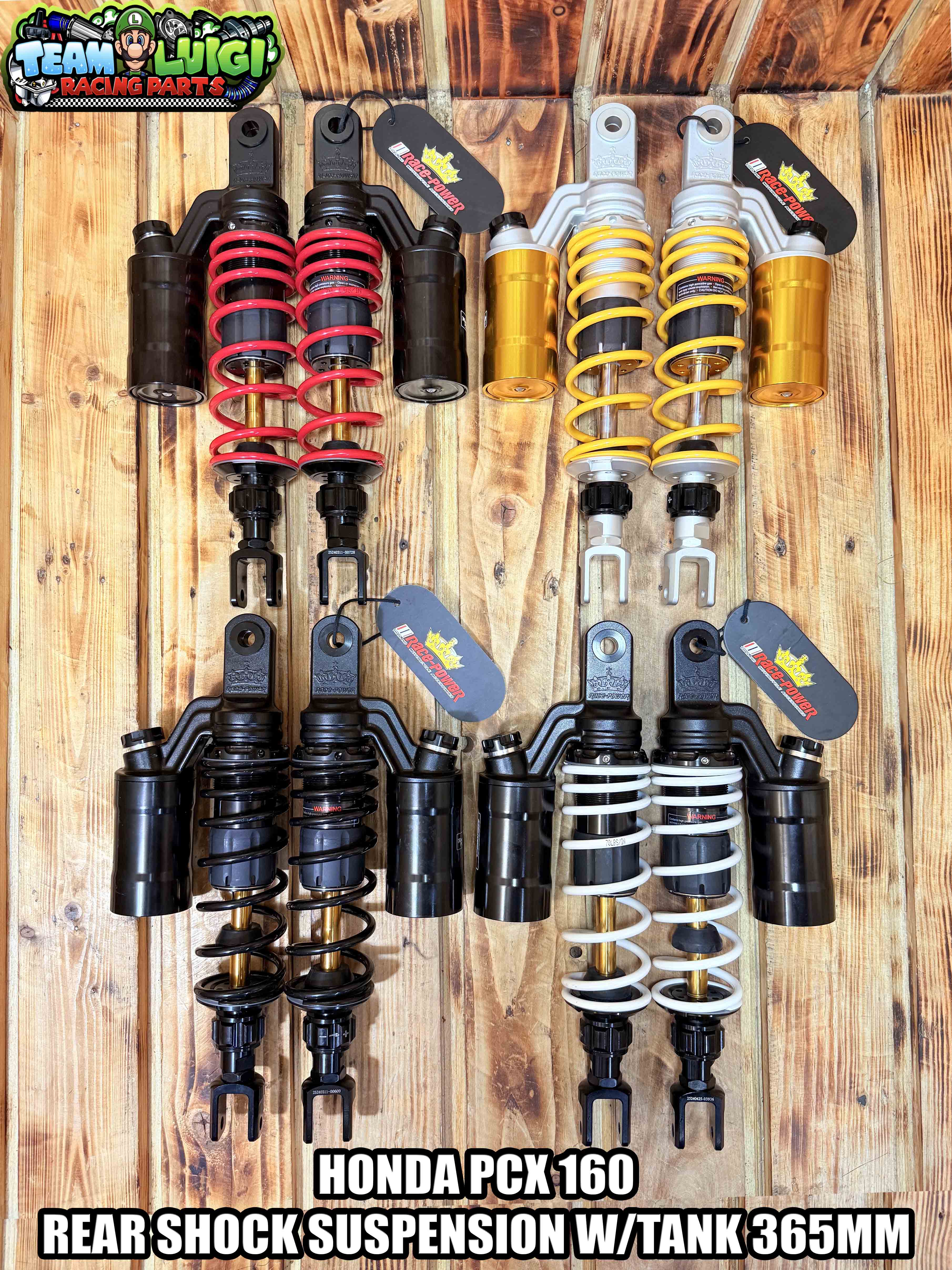 RACE POWER PCX 160 SHOCK WITH TANK 365MM PREMIUM R-PLUS 100% MADE IN ...