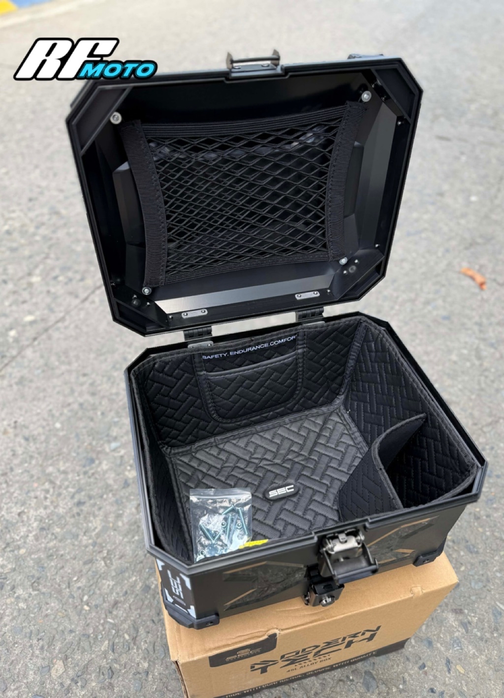 SEC MODERN TECH 45L PREMIUM HARD PLASTIC DUAL LOCK TOP BOX with ...