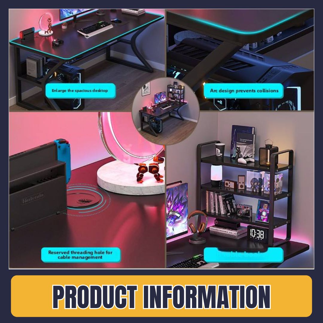 Computer table Arc type office Gaming table | Gaming Desk | Fiberboard ...