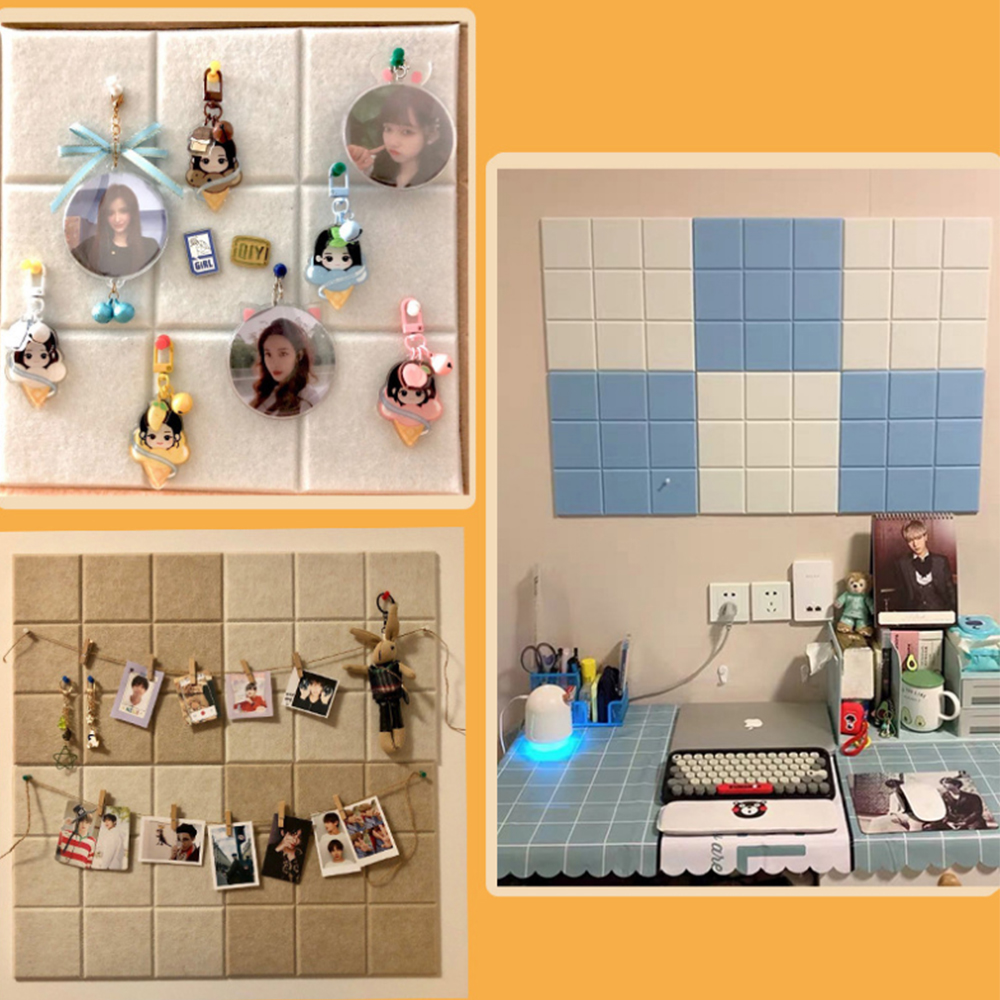 30x30cm felt wall sticker Background Photo Wall Household DIY gird ...