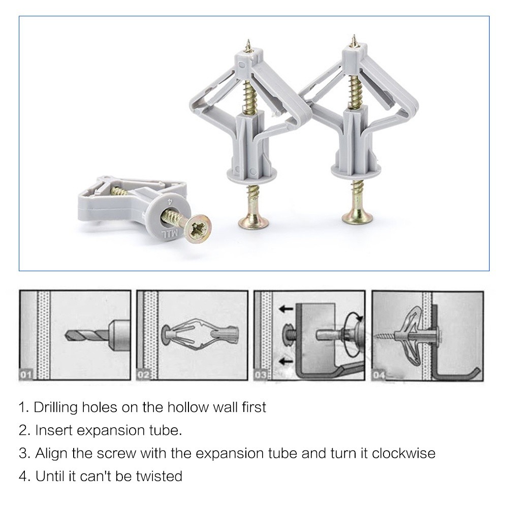 50pcs/set Aircraft / Butterfly Expansion Bolts – Gypsum Board Expansion ...