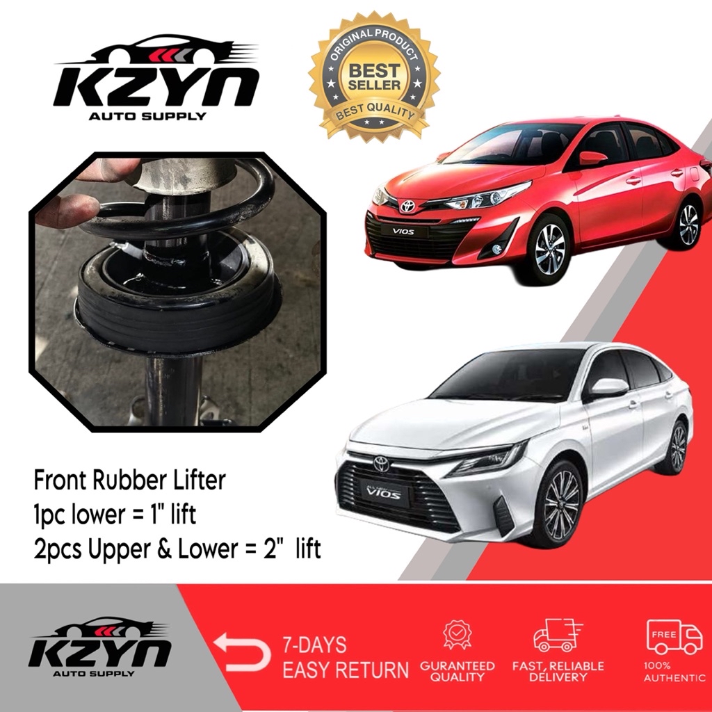 Toyota Vios Gen1–Gen4 Rubber Lifter Front & Rear 1”-2” Lift | Heavy ...