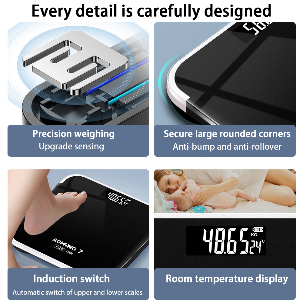 Human Weighing Scale Precise digital weighing scale Rechargeable ...