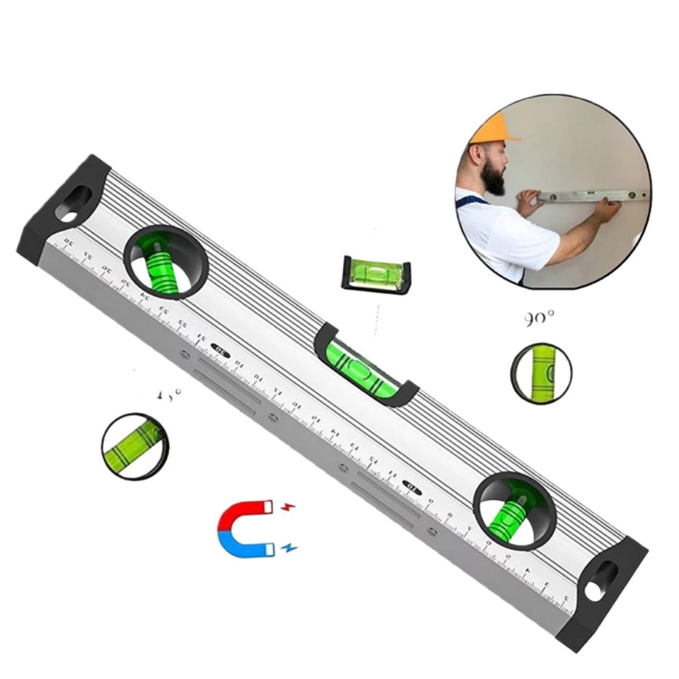 Level Ruler Aluminum Alloy Magnetic Bar Level Spirit Mason Leveller ...
