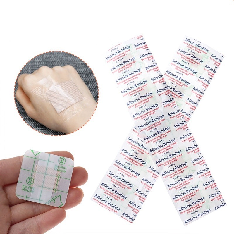 50pcs PU Waterproof Band-Aid Square Wound Poultice Transparent Skin ...