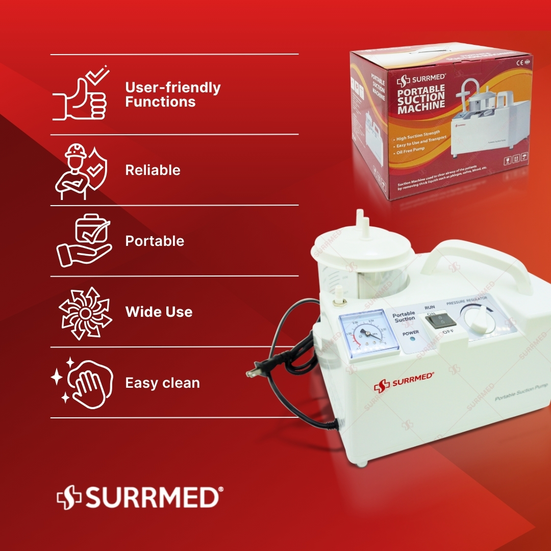 SURRMED Portable Phlegm Suction Machine | Medical Suction Unit for Home ...