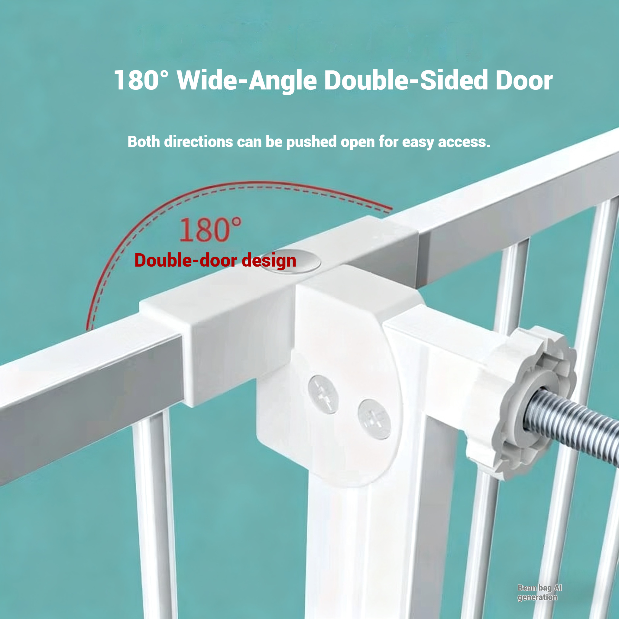 Baby Safety Gate Auto Lock Adjustable Pet Fence Stair Door Punch Free ...