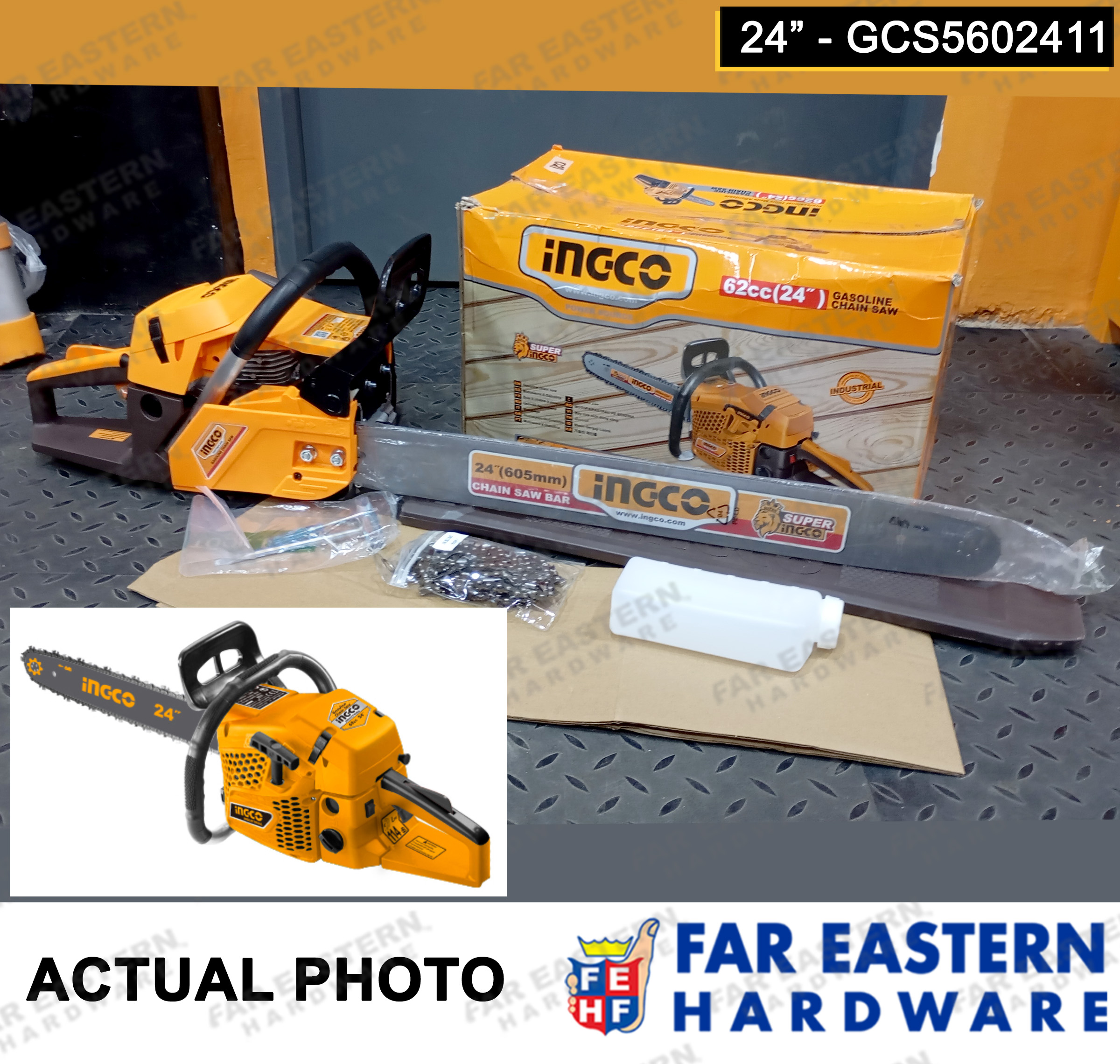 INGCO Gasoline Gas Chainsaw 2 Stroke 18" | 24" GCS5451811 | GCS5602411 ...