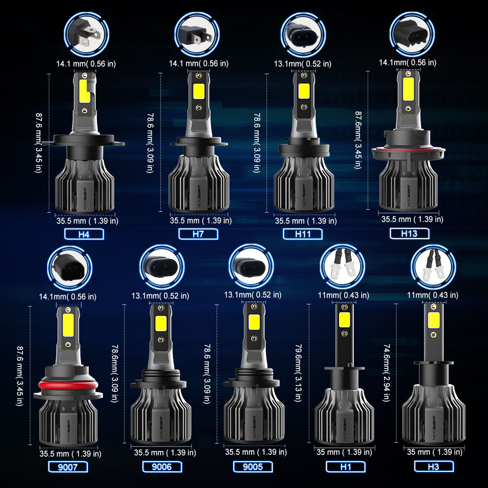 NOVSIGHT ORIGINAL N39 H4 led headlight H11 9005 Mini Car LED Headlight ...