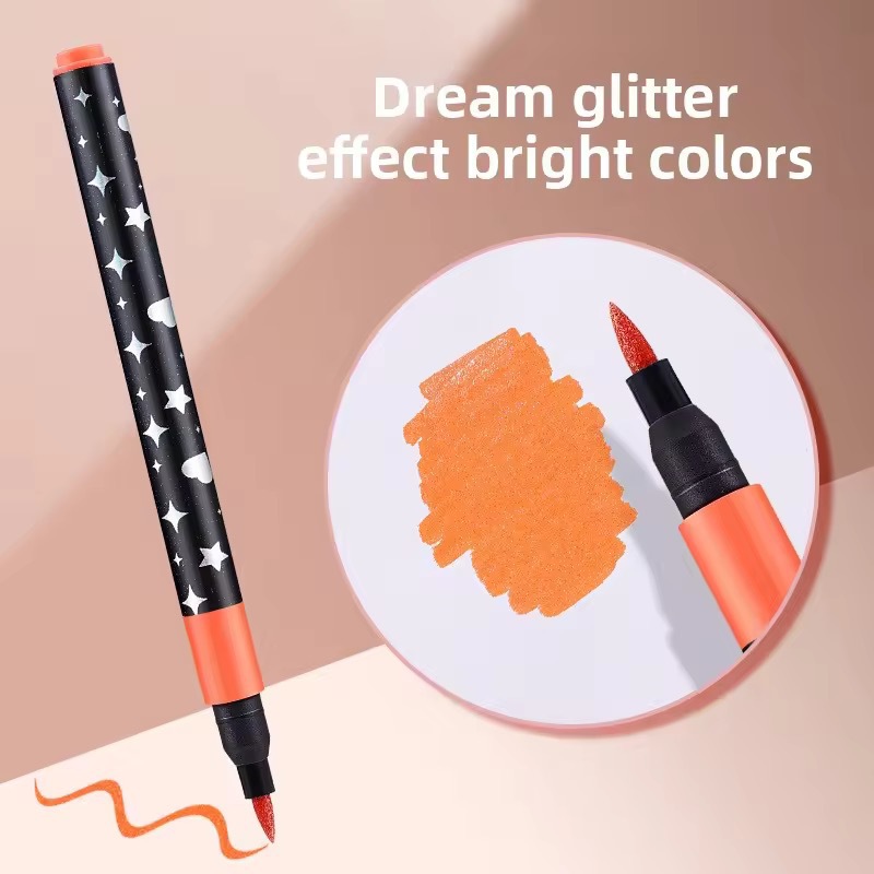Colorful Soft Tip Glitter Quicksand Markers - For Kids Students Journal ...
