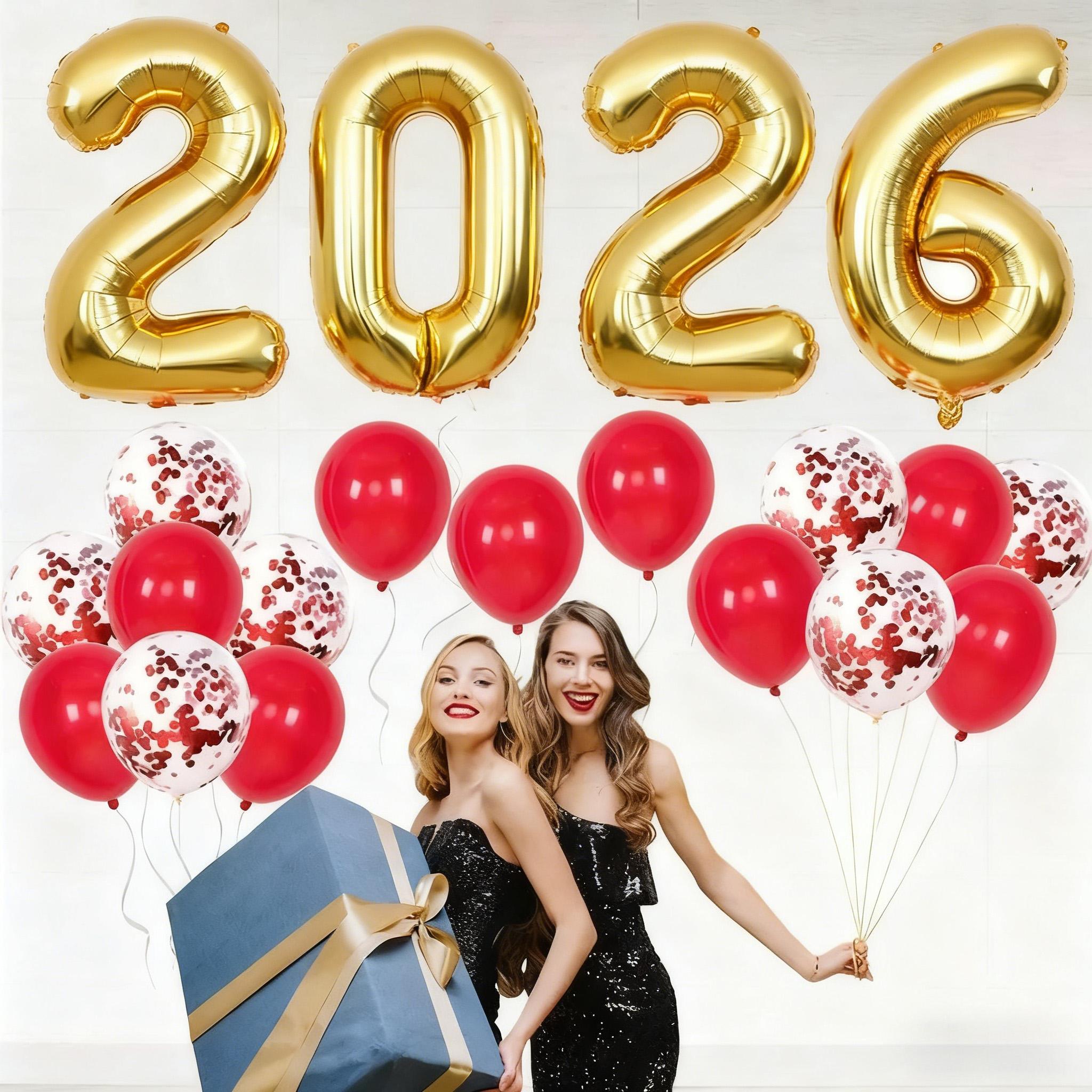 32inch 2026 Foil Balloons Confetti Latex Balloons Set Welcome 2026 ...