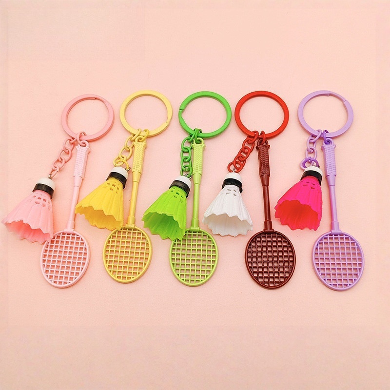 YONEX Badminton Keychain Mini Metal Racket Shuttlecock Cartoon Charm ...