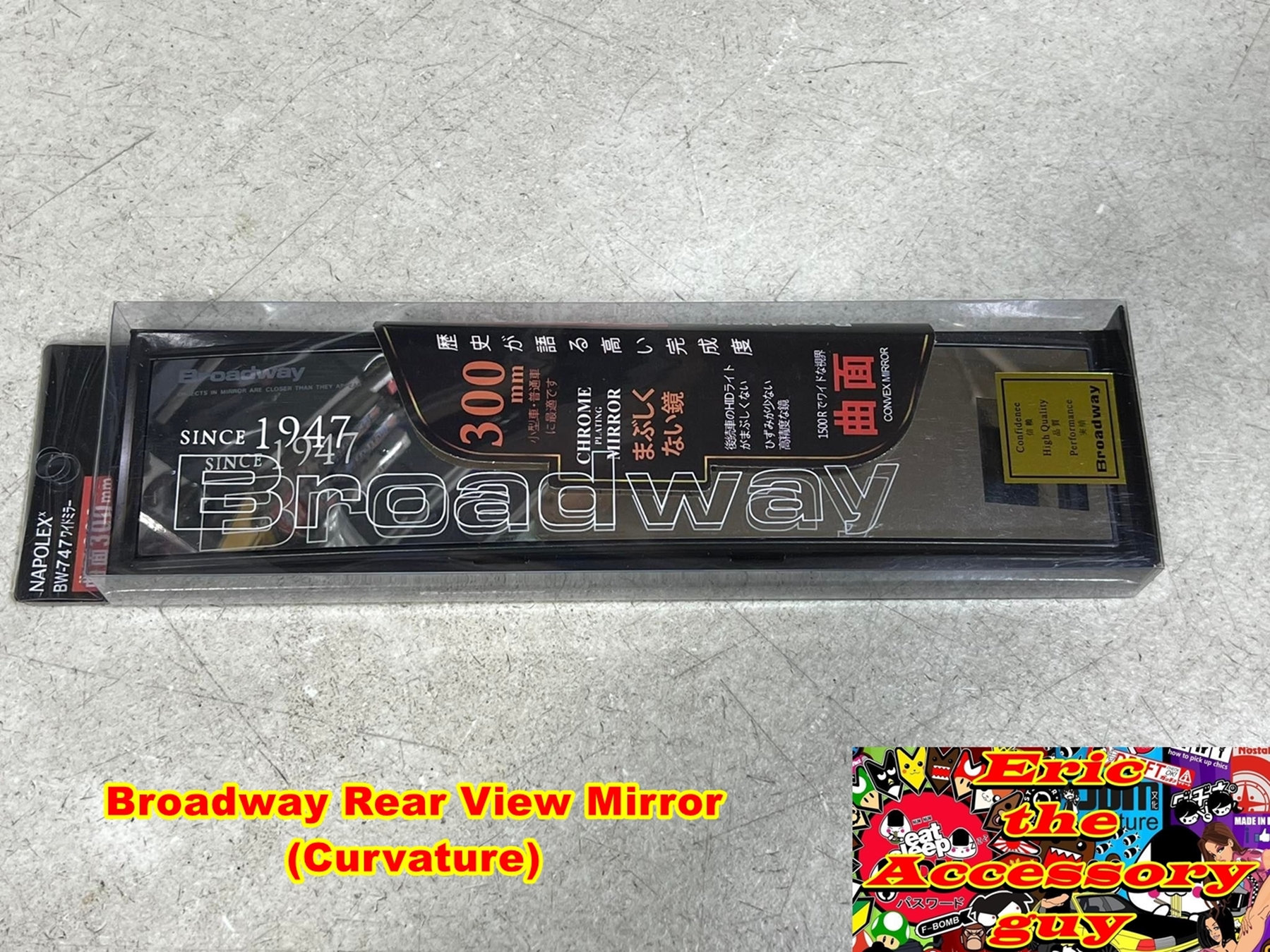 Broadway Rear View Mirror Curve Clear Lens (Clamp Type into stock rear ...
