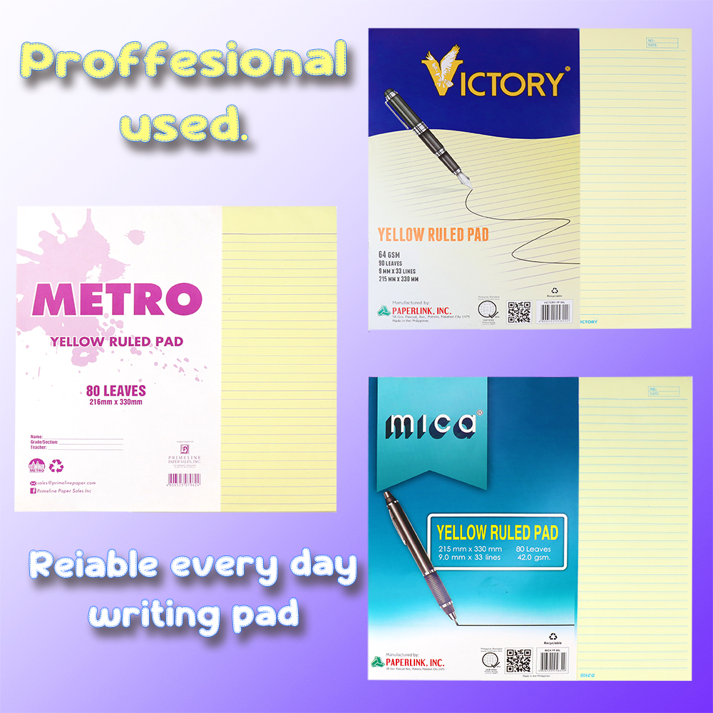 YELLOW PAD Victory, Mica, Metro 80 Leaves (Sold per 1 Pads)School ...