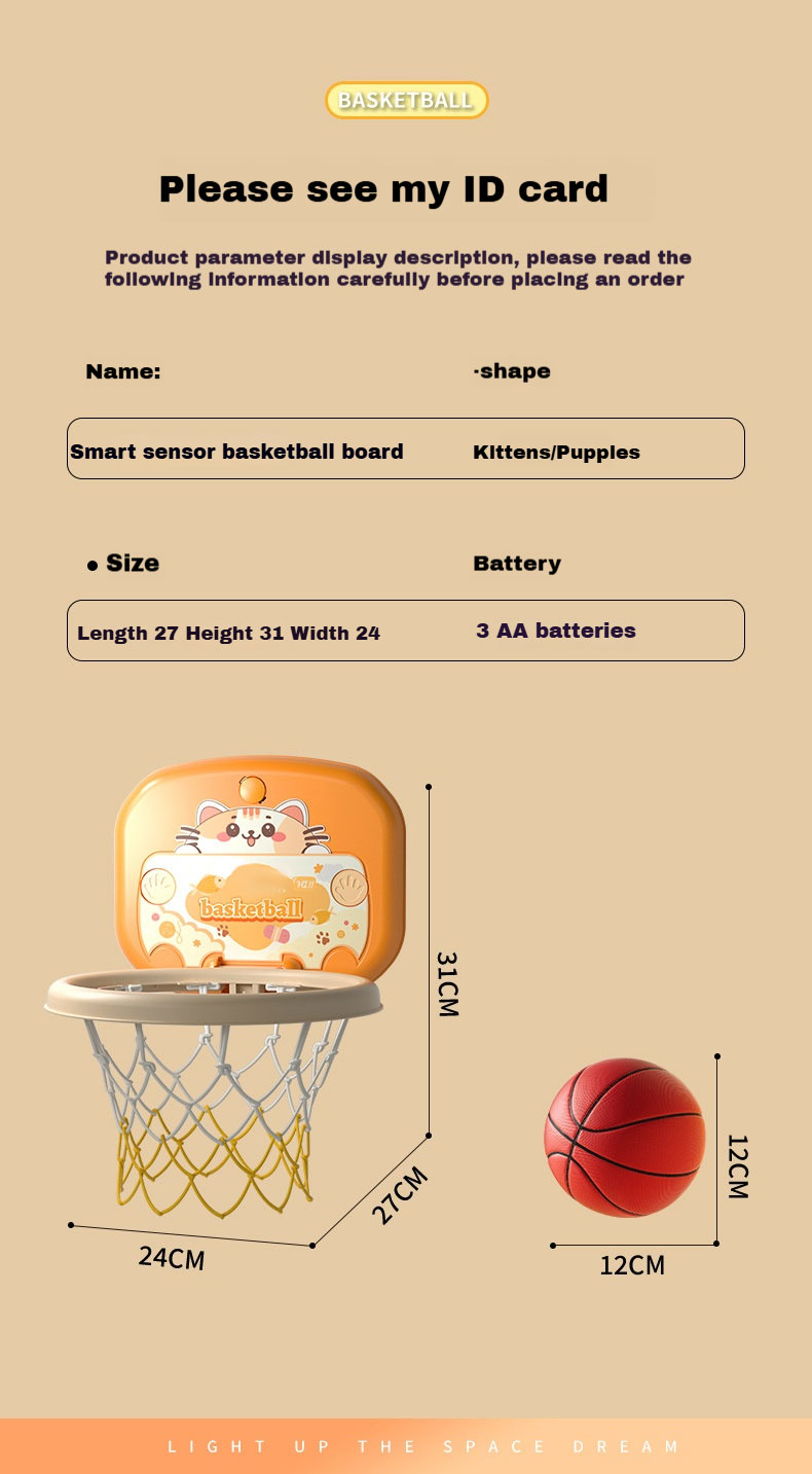 【ITB】Cartoon Mini Basketball Ring with Ball Hanging Wall Home No ...