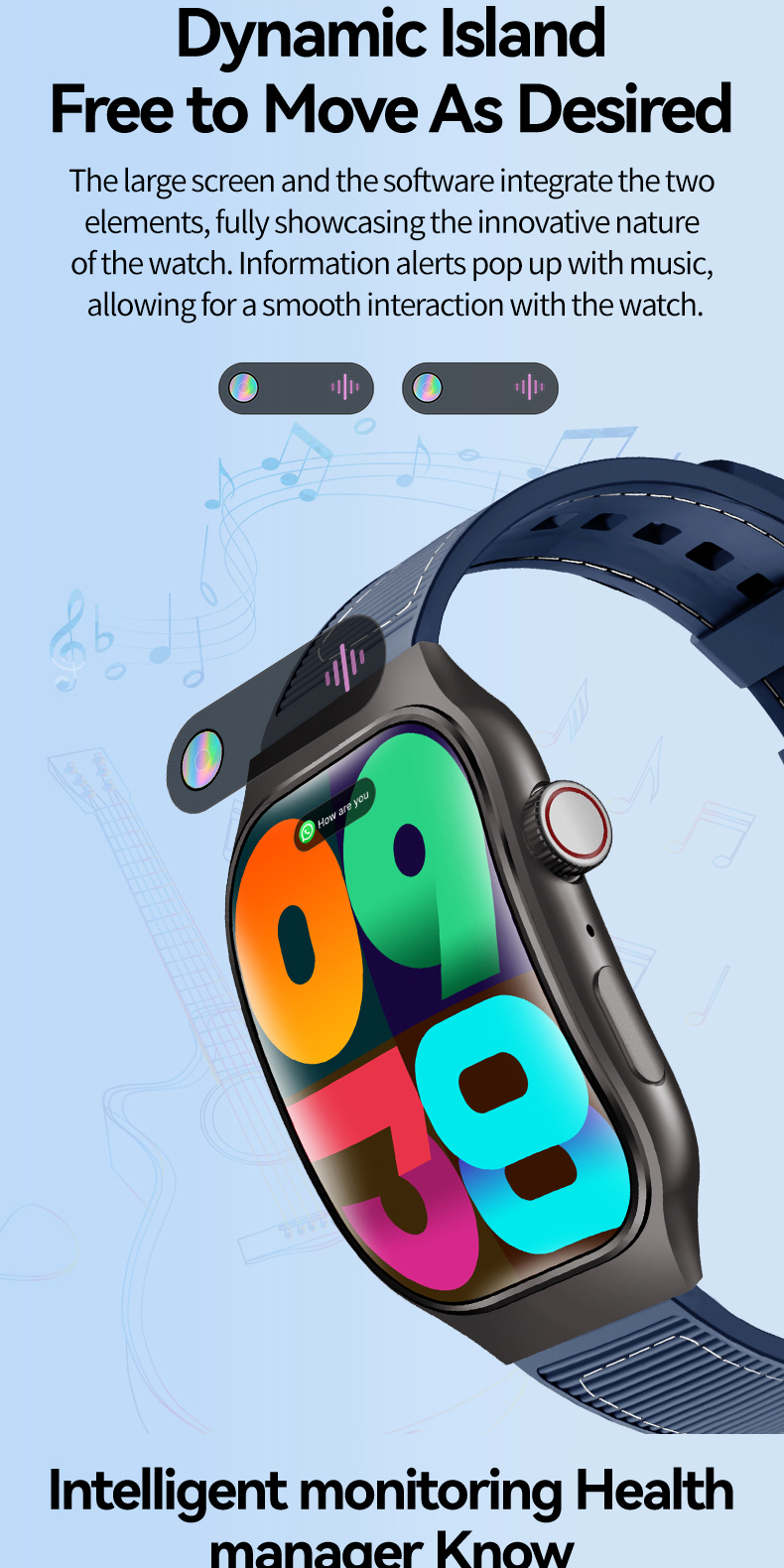 Jiditech X JSYES 3D Curved Smart Watch With Dynamic Island 2.01''HD ...