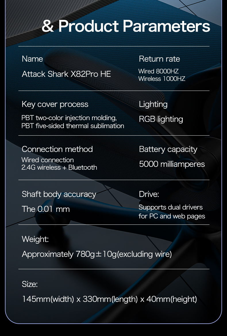 ATTACK SHARK X82PRO HE Wireless 3 Mode Mechanical Keyboard Magnetic ...