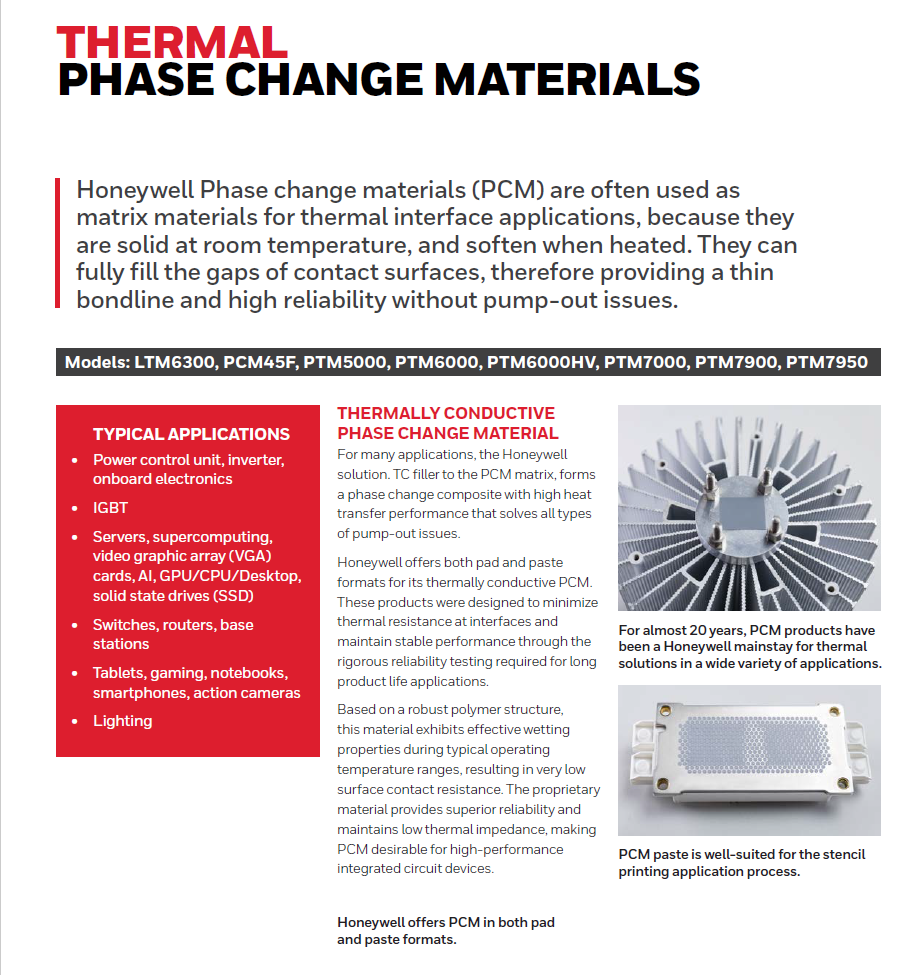 Honeywell PTM 7950 . Thermal Phase Change Material. High performance ...