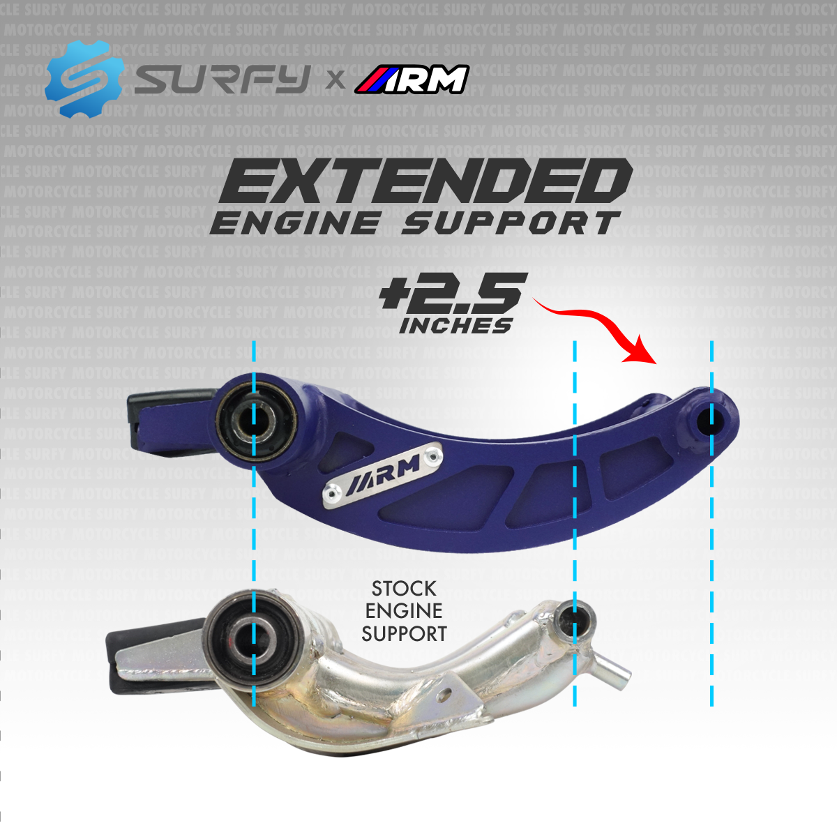 ARM Engine Support Curved Version Extended 6cm For Honda Click 125i ...