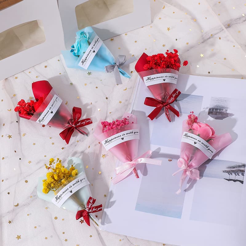 Mini Dried Flowers Bouquet Gift Box Birthday Wedding Festival ...