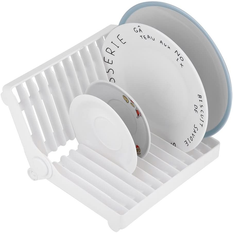 Space Saving Adjustable Plate Holder Plastic Dish Storage Rack for ...