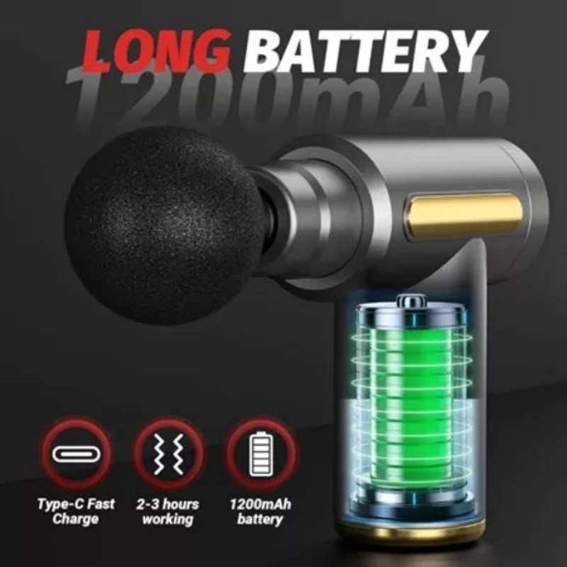 Portable Massage Gun with 4 heads Massager Electric Muscle relaxation ...