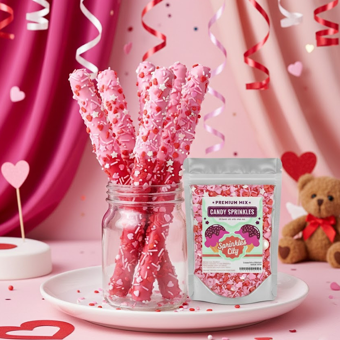 Valentines Special - Candy Sprinkles Mix - Edible Decor Candy Cake ...