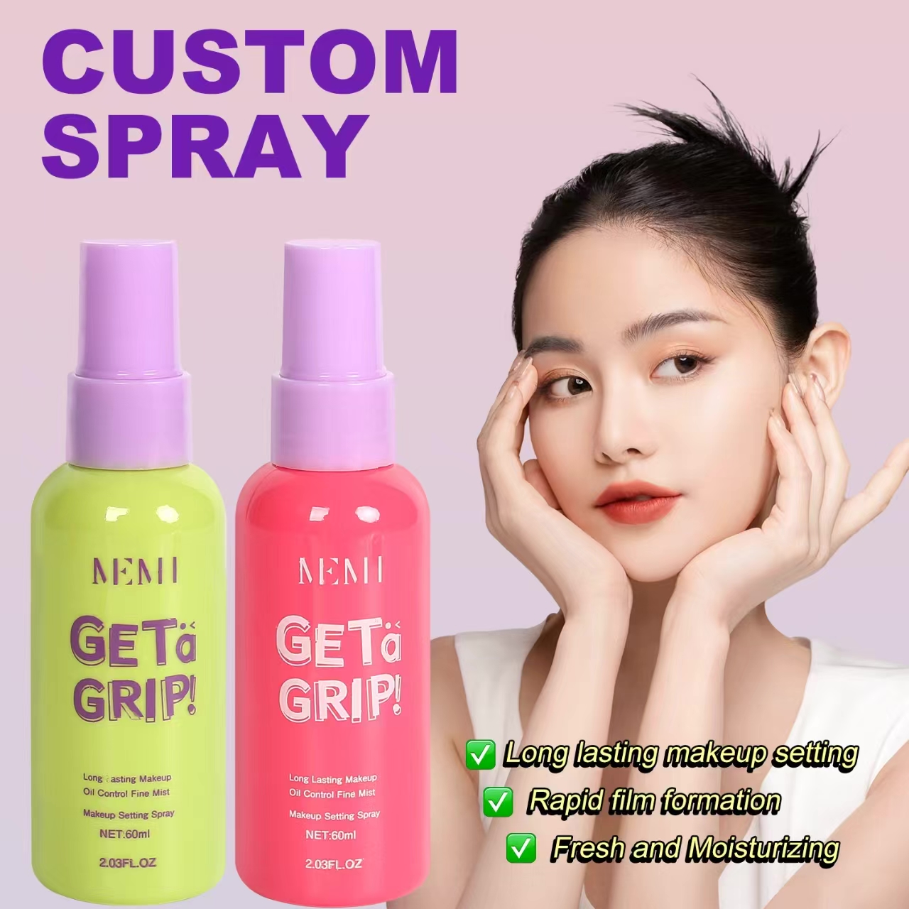 GET A GRIP Makeup Setting Spray 60ml – Long-Lasting Soft Mist Matte ...