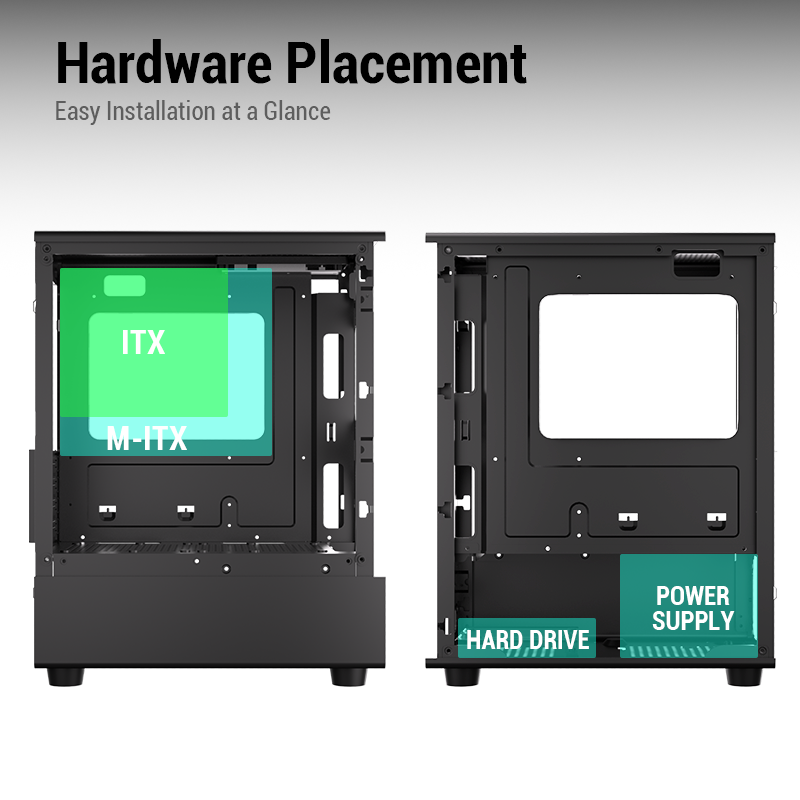 Esgaming BP06LARK Gaming Computer Case With Tempered Glass Panel Micro ...